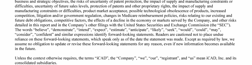 iCAD, Inc. 2022 Form 10-K